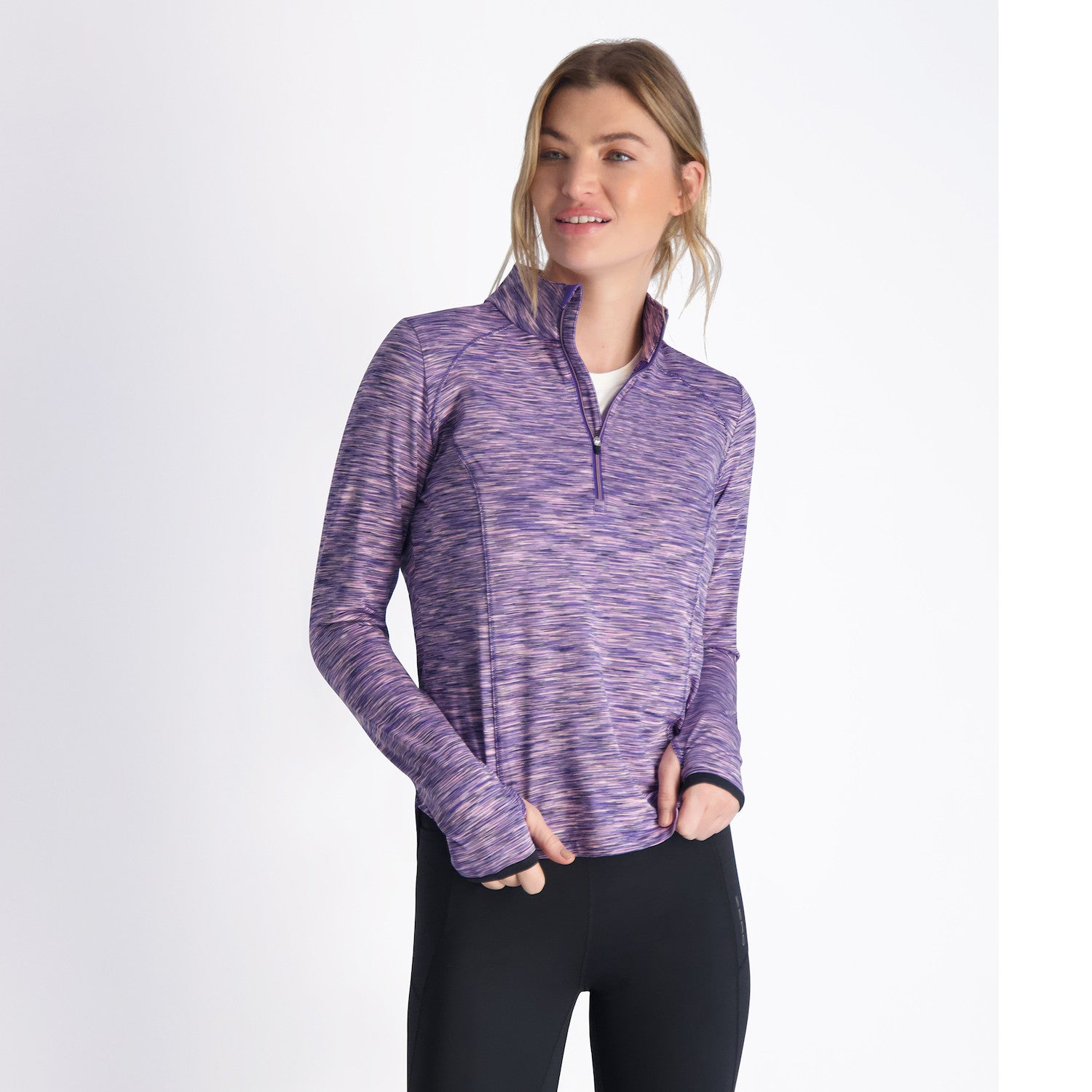 Zero Restriction Shae Zip Mock Midnight – Peanuts and Golf