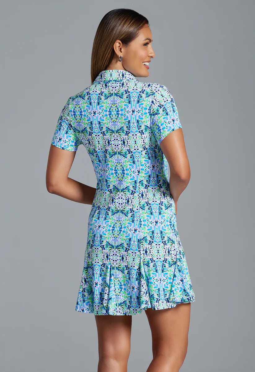 Ibkul Ridley Print Short Sleeve Godet Dress 69089 – Peanuts and Golf