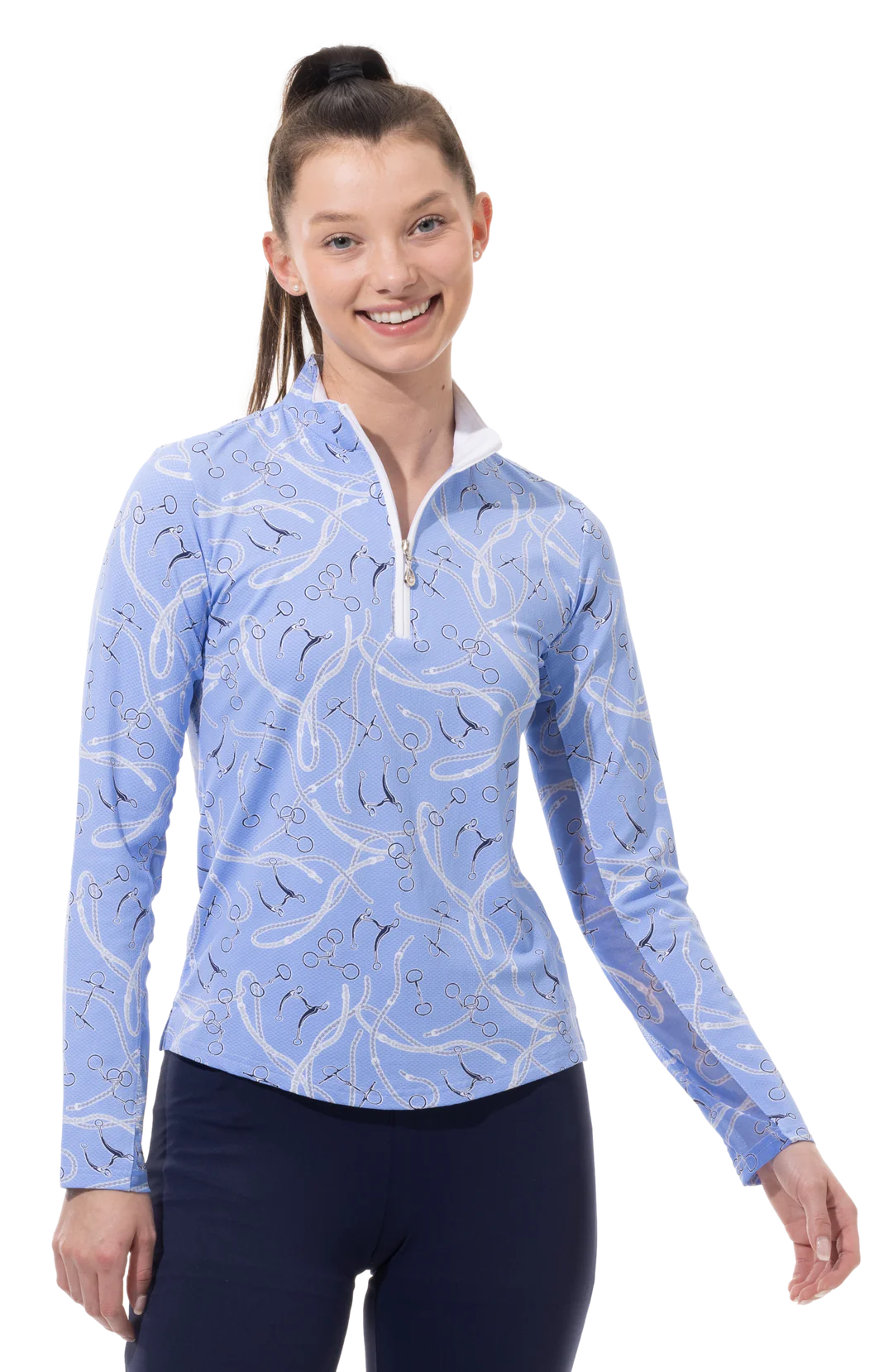 SanSoleil SolTek Lux L/S Print Mock 900621- Free Rein Blue – Peanuts ...