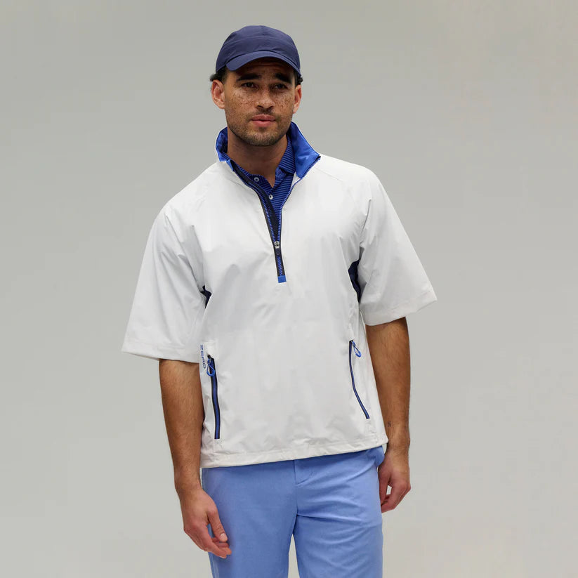 Zero Restriction Men's Power Torque 1/4 Zip Short Sleeve White/Pacific – Peanuts and Golf