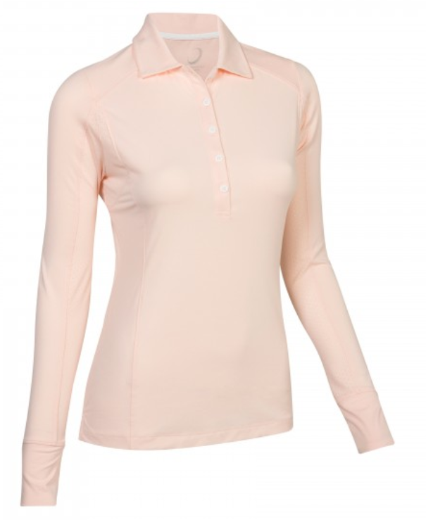 Zero Restriction Emma Long Sleeve Polo - Pink SPF 50 – Peanuts and Golf